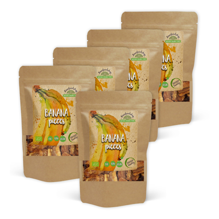 Bananer i bitar EKO 200g x 5 paket | Rawfoodshop